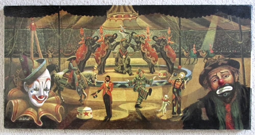 JON HELLAND PAINTING CLOWN CIRCUS – Northern Star Art, Inc.